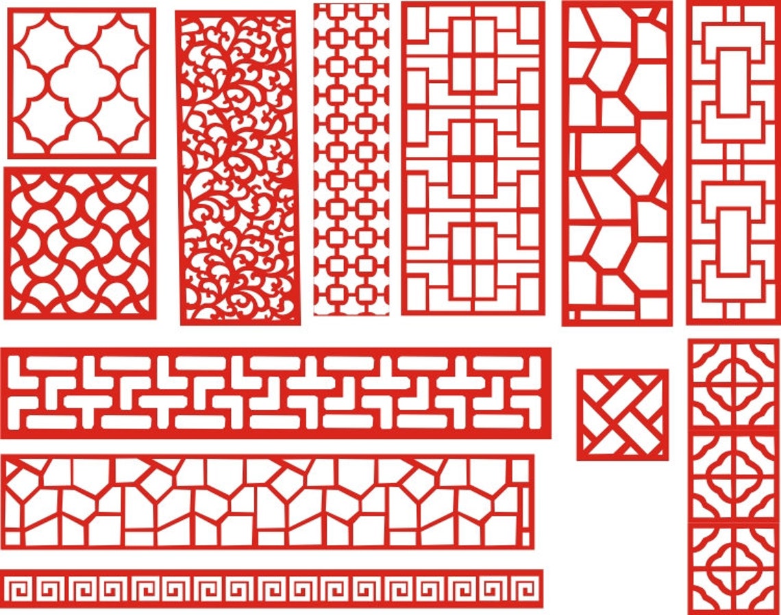 Decorative Panels and Walls DXF / EPS / SVG / Clipart/ Cut Files ...