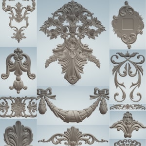 3D STL Models Moldings for Decoration 216 Pcs Router Engraver Carving ...