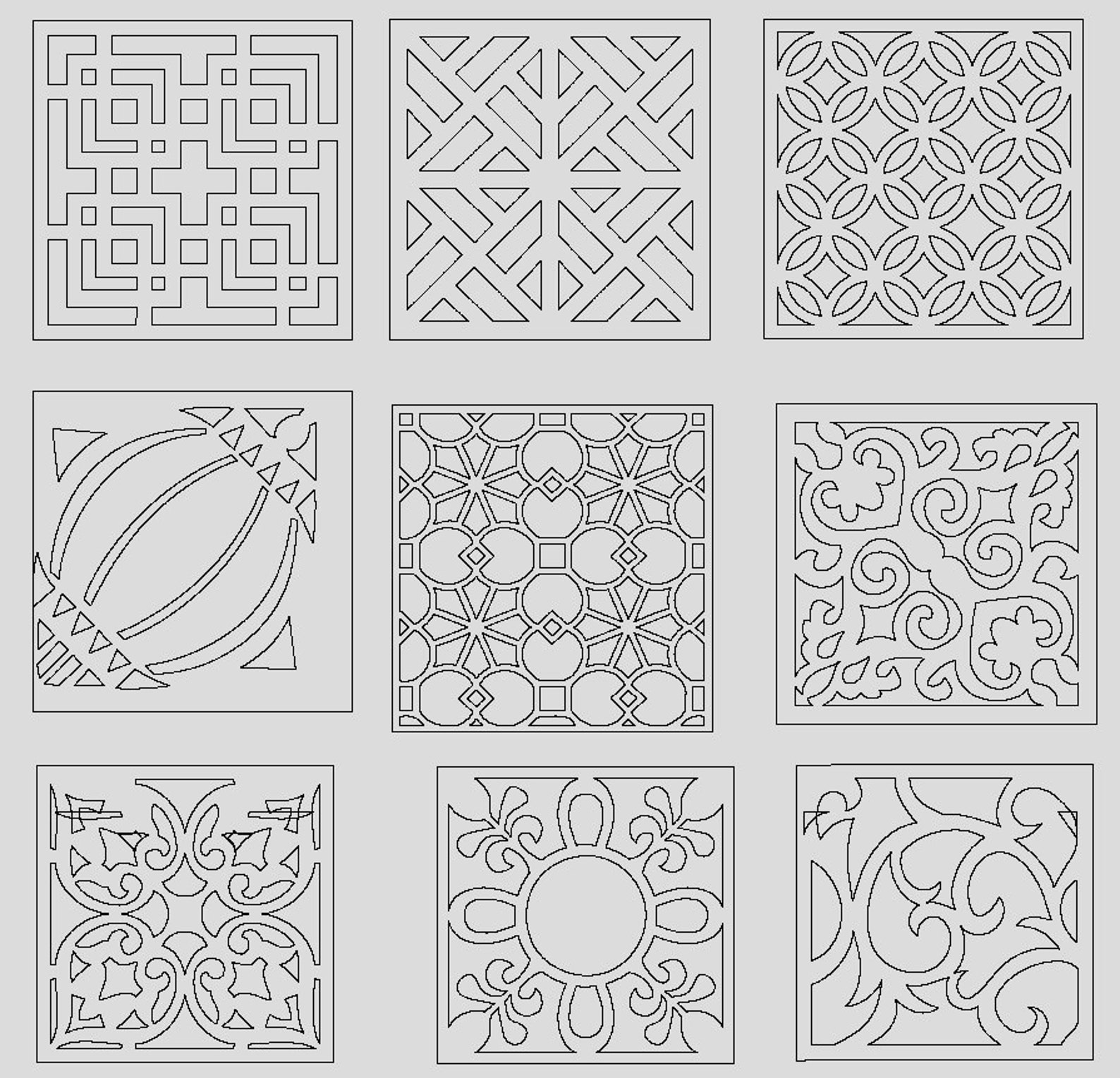 Decorative Panels DXF / EPS / SVG / Clipart/ Cut Files/ Cricut ...