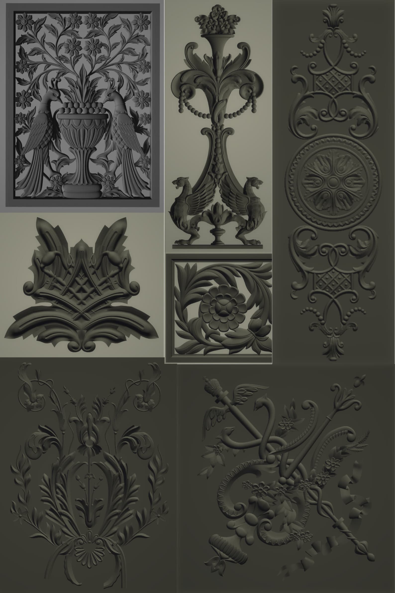 3D STL Models Moldings for Decoration 50 Pcs Router Engraver Carving ...