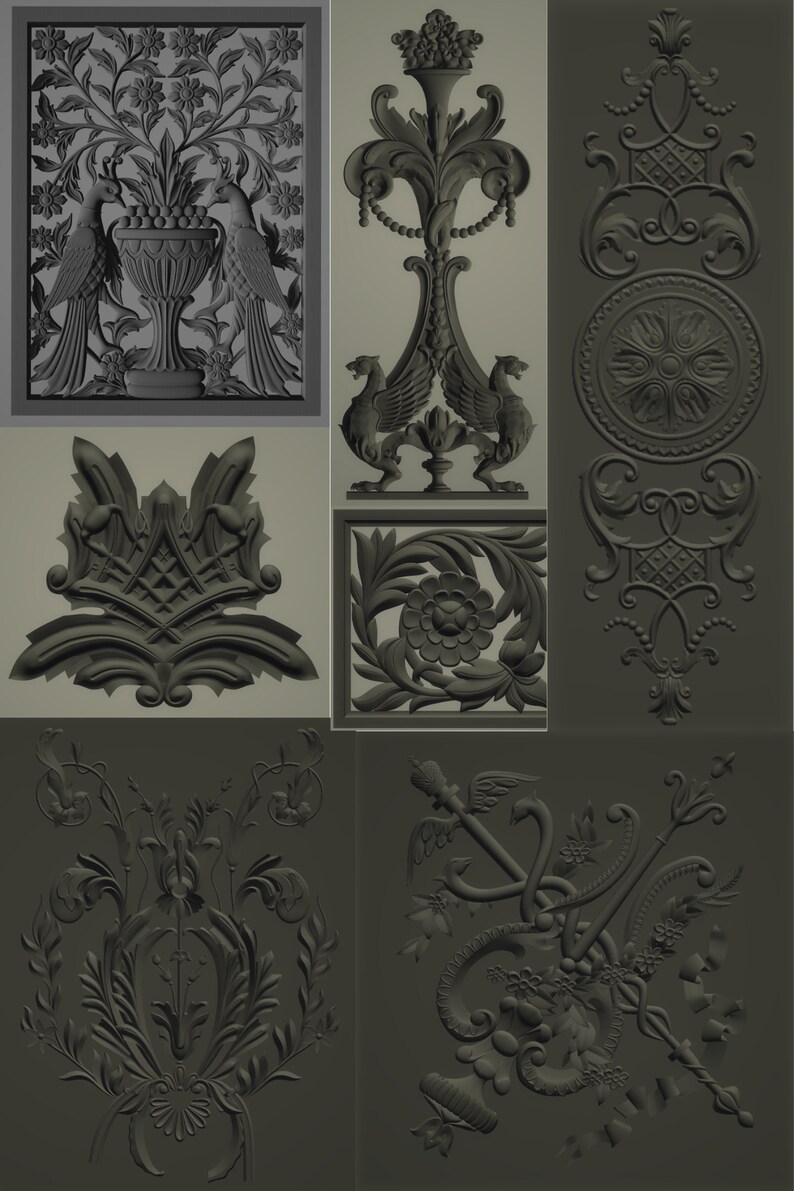 3D STL Models Moldings for Decoration 50 Pcs Router Engraver Carving ...