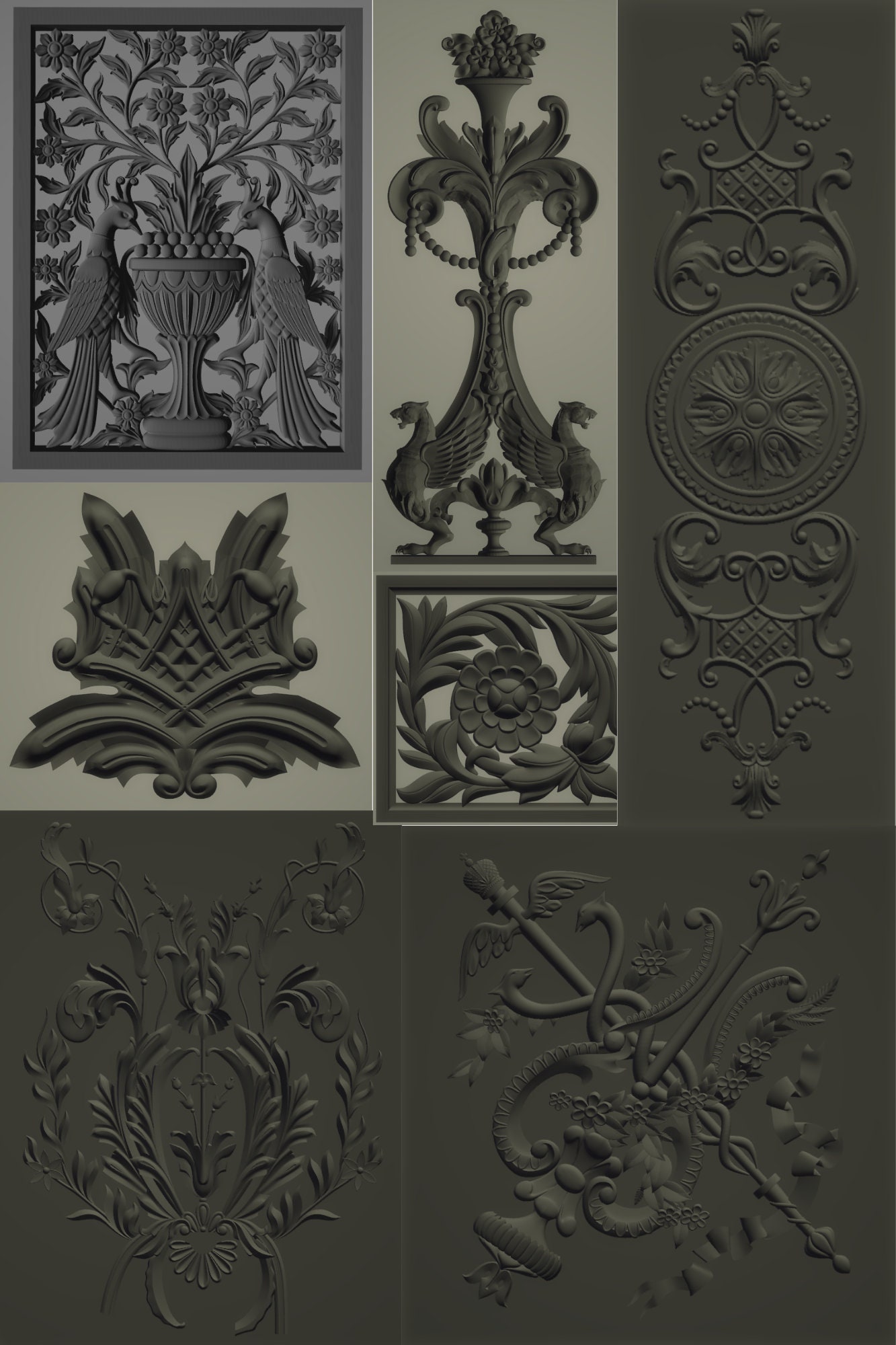 3D STL Models Moldings for Decoration 50 Pcs Router Engraver Carving ...