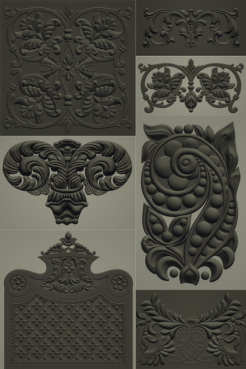 3D STL Models Moldings for Decoration 50 Pcs Router Engraver Carving ...