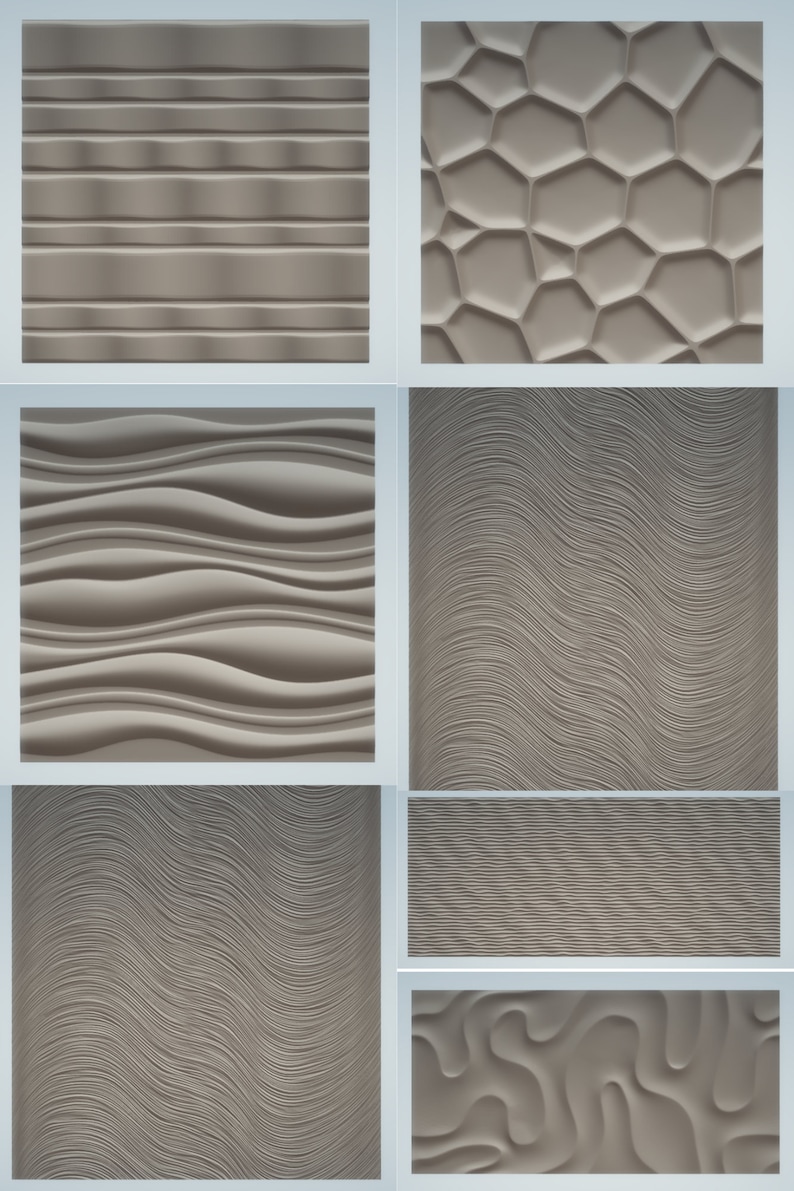 3D STL Models Pattern Wall Panel STL File CNC Router, 12 Pcs Cnc Wood ...