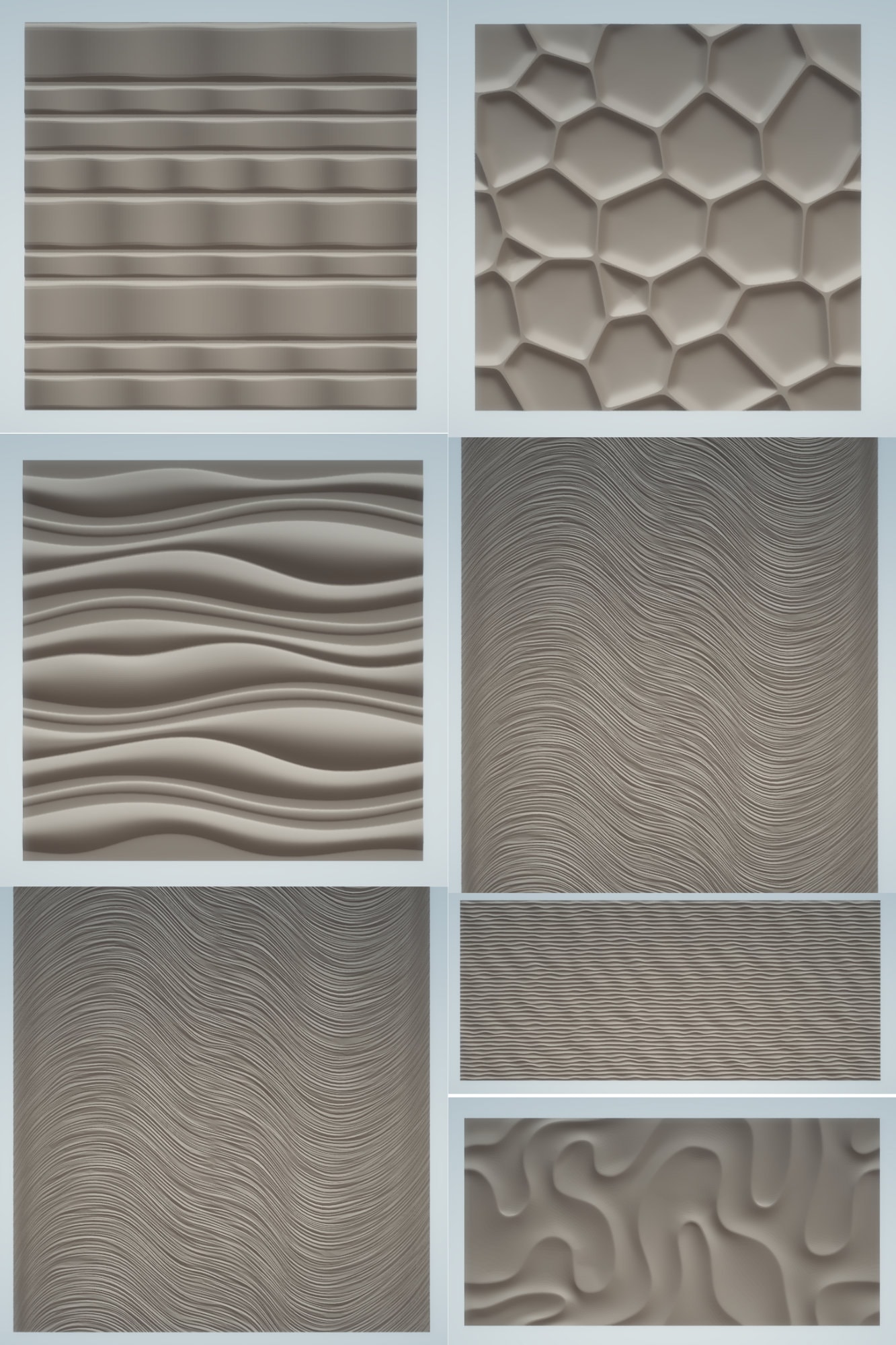 3D STL Models Pattern Wall Panel STL File CNC Router, 12 Pcs Cnc Wood ...