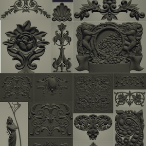 3D STL Models Moldings for Decoration 416 Pcs Router Engraver Carving ...