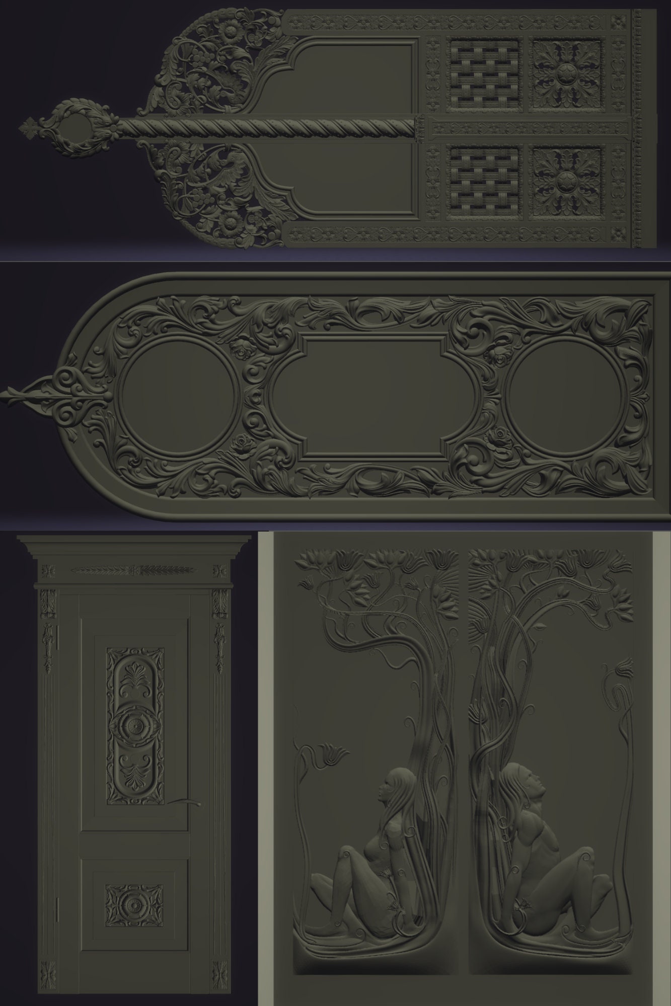3D Door STL Models, CNC Router Designs (21 Pcs) (digital Download) - Etsy
