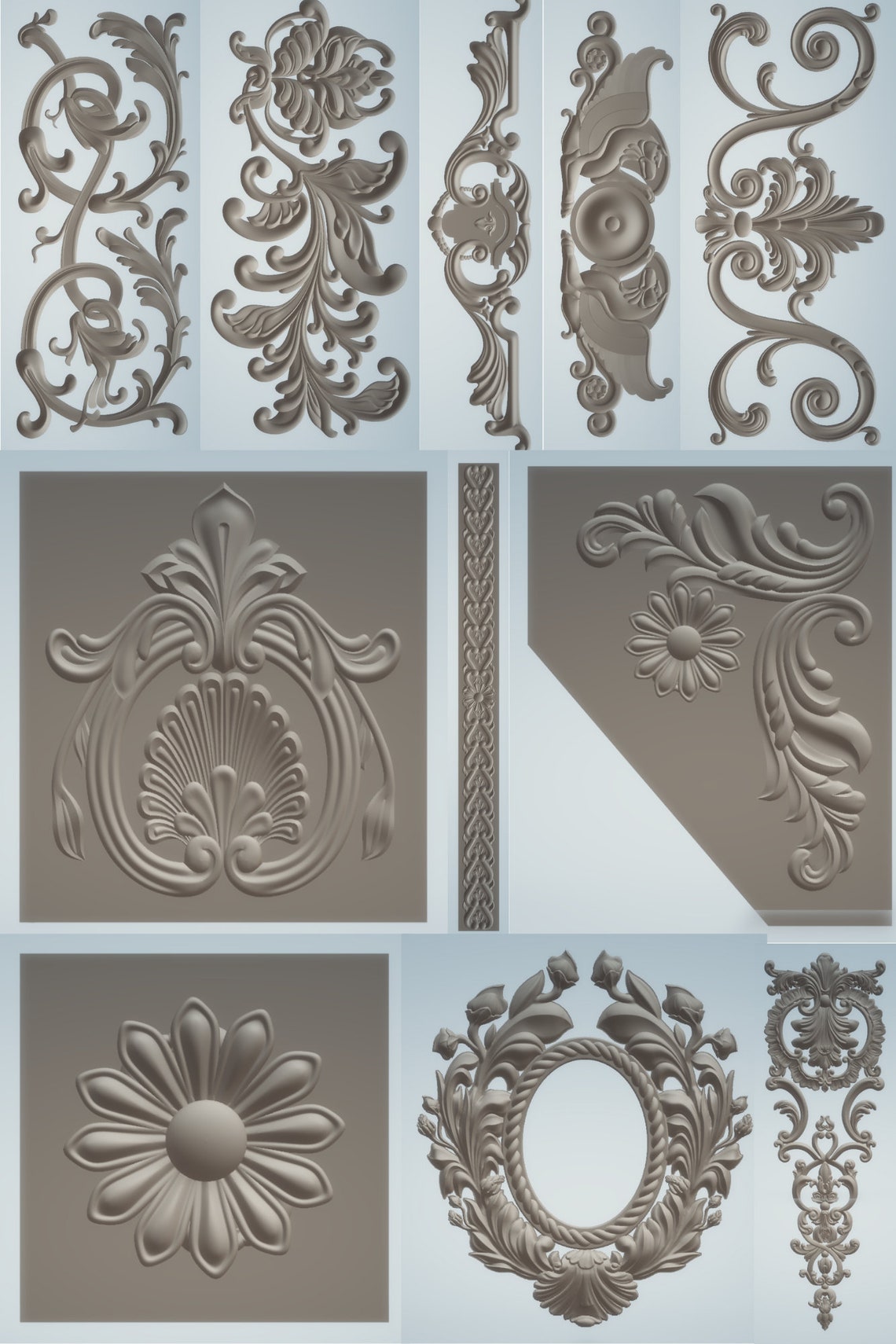 3D Ornament STL Models, Carving Designs (digital Download) - Etsy