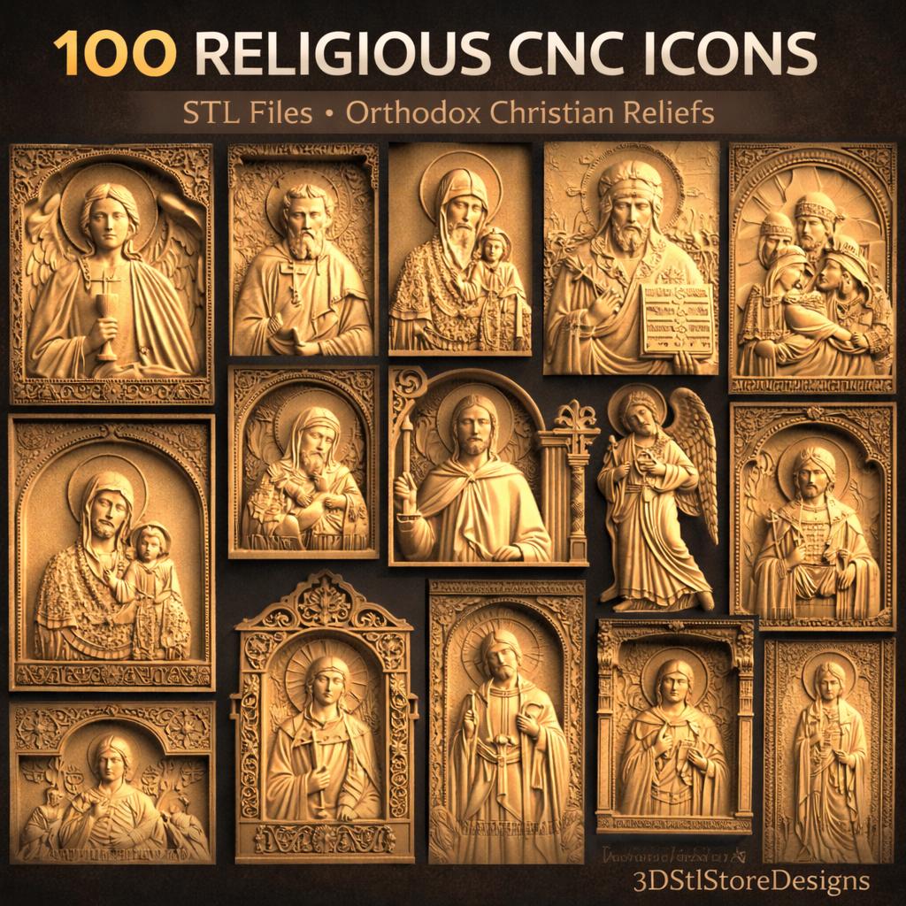 350 Religious Orthodox Icon 3D STL Models | CNC Router Carving Files ...