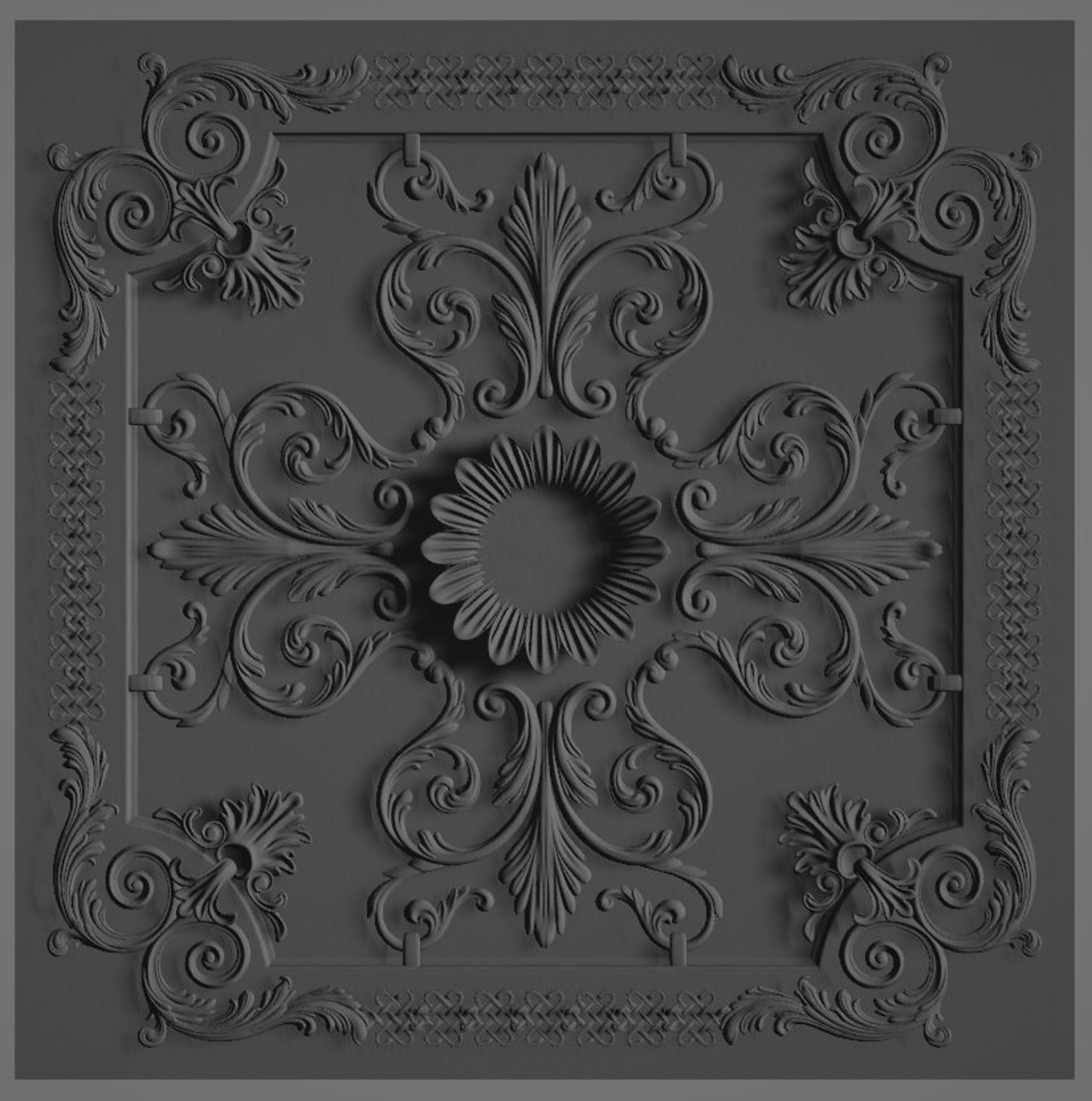 3D STL Models Decorative Sockets STL File Exquisite Gypsum Stucco ...