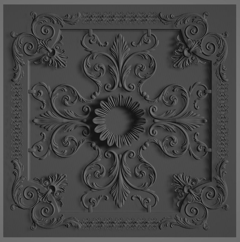 3D STL Models Decorative Sockets STL File Exquisite Gypsum Stucco ...