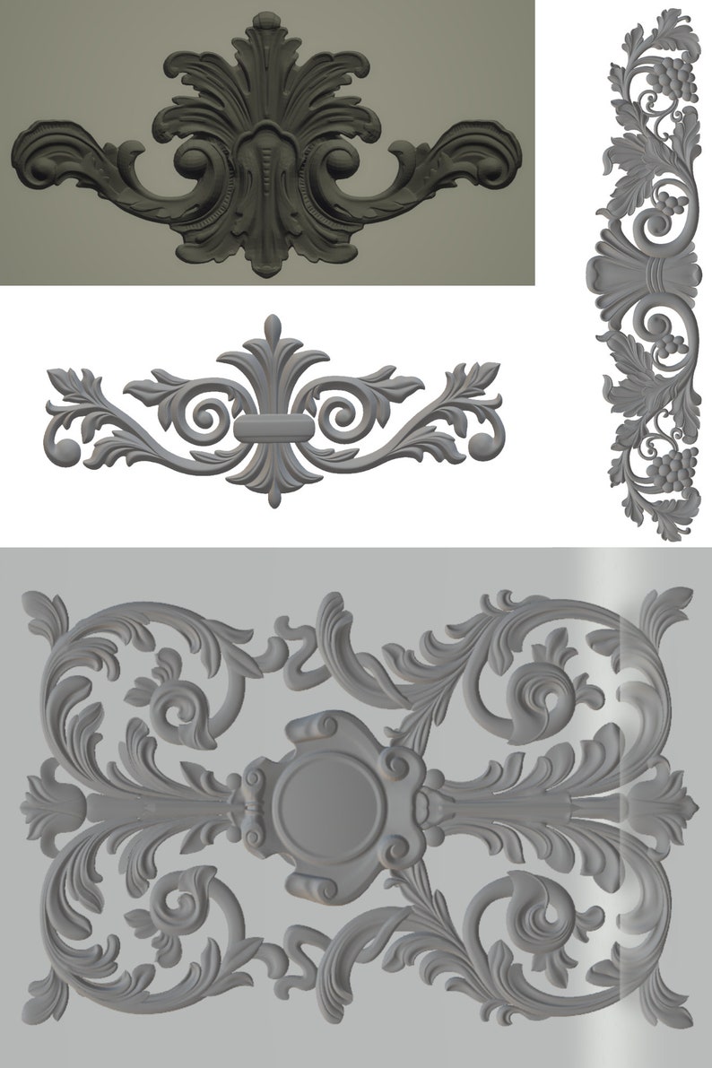 3D STL Models Moldings for Decoration 50 Pcs Router Engraver Carving ...