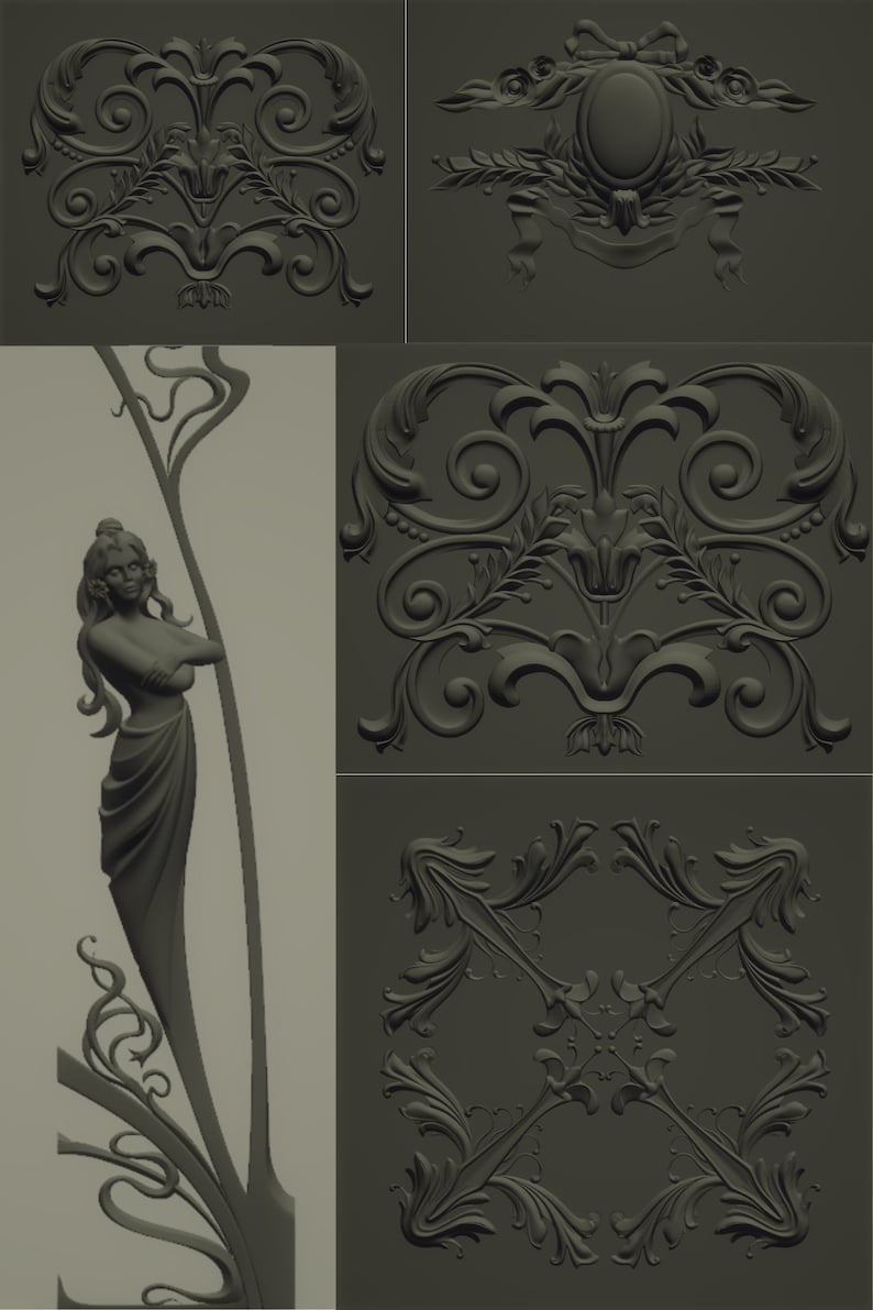 3D STL Models Moldings for Decoration 50 Pcs Router Engraver Carving ...