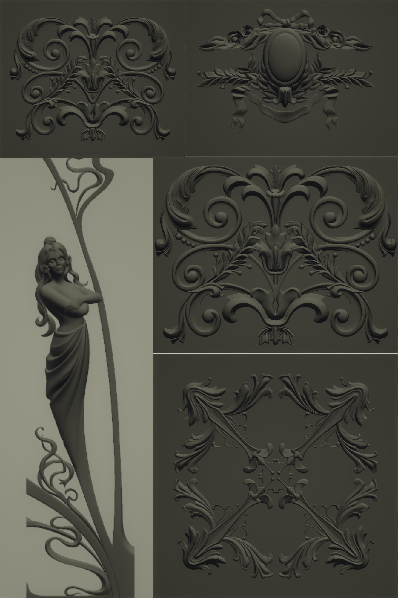 3D STL Models Moldings for Decoration 50 Pcs Router Engraver Carving ...