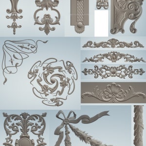 3D STL Models Moldings for Decoration 100 Pcs Router Engraver Carving ...
