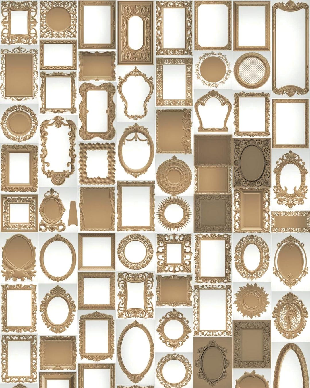3D Mirrors & Frames STL Models, CNC Router Designs (digital Download ...