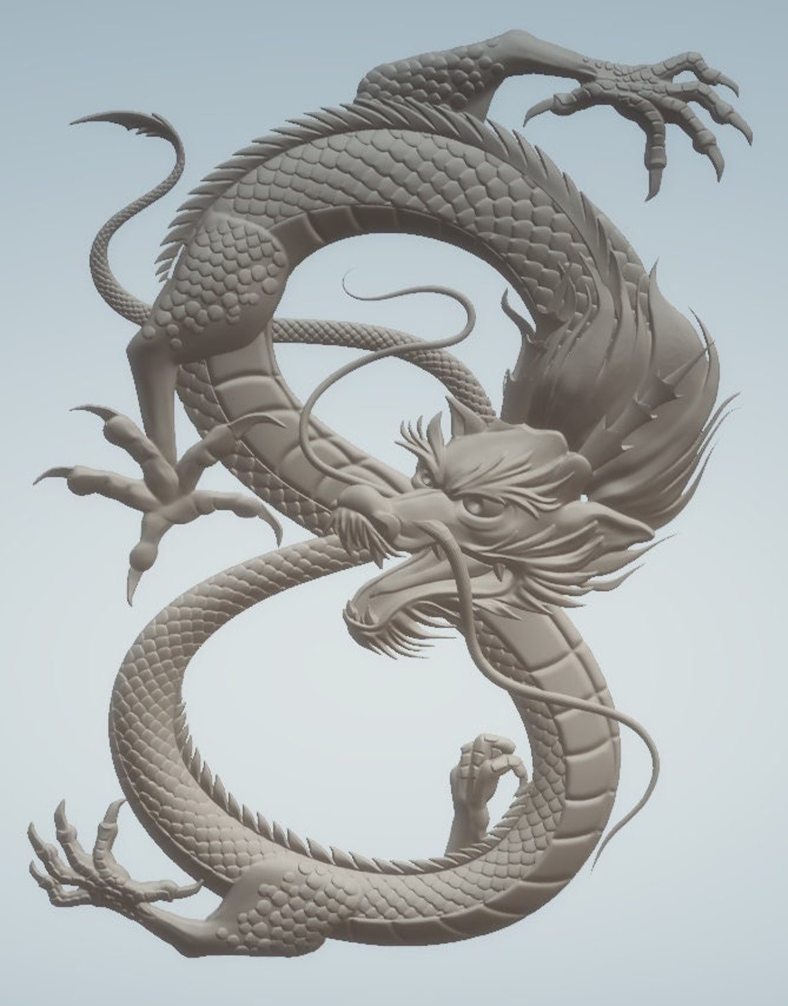 3D STL Models Dragons Deco for CNC Router Aspire Artcam Engraver ...