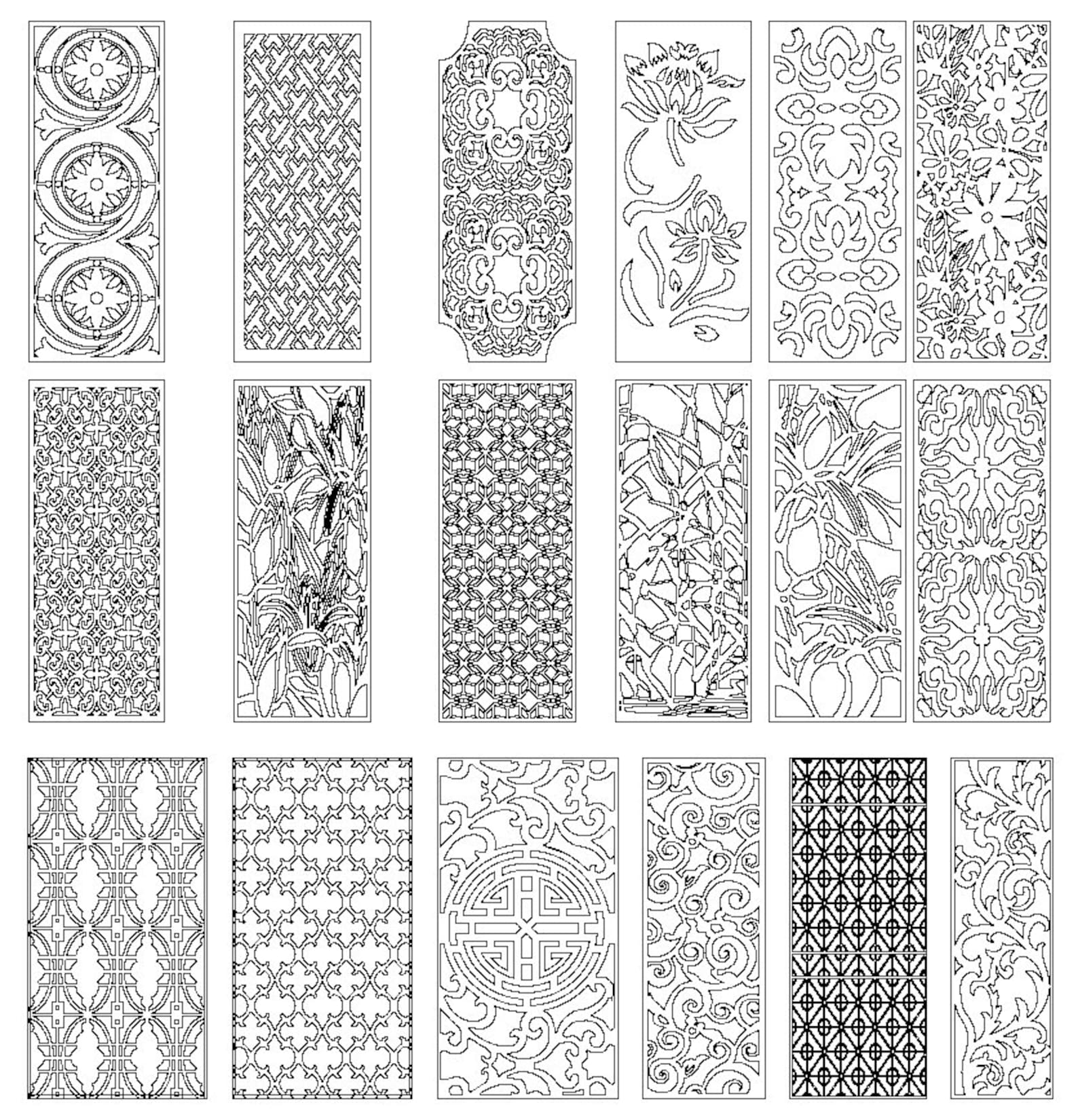 Decorative Panels and Walls DXF / EPS / SVG / Clipart/ Cut Files ...