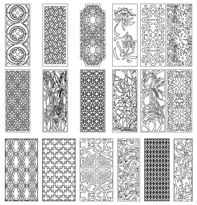 Decorative Panels and Walls DXF / EPS / SVG / Clipart/ Cut Files ...