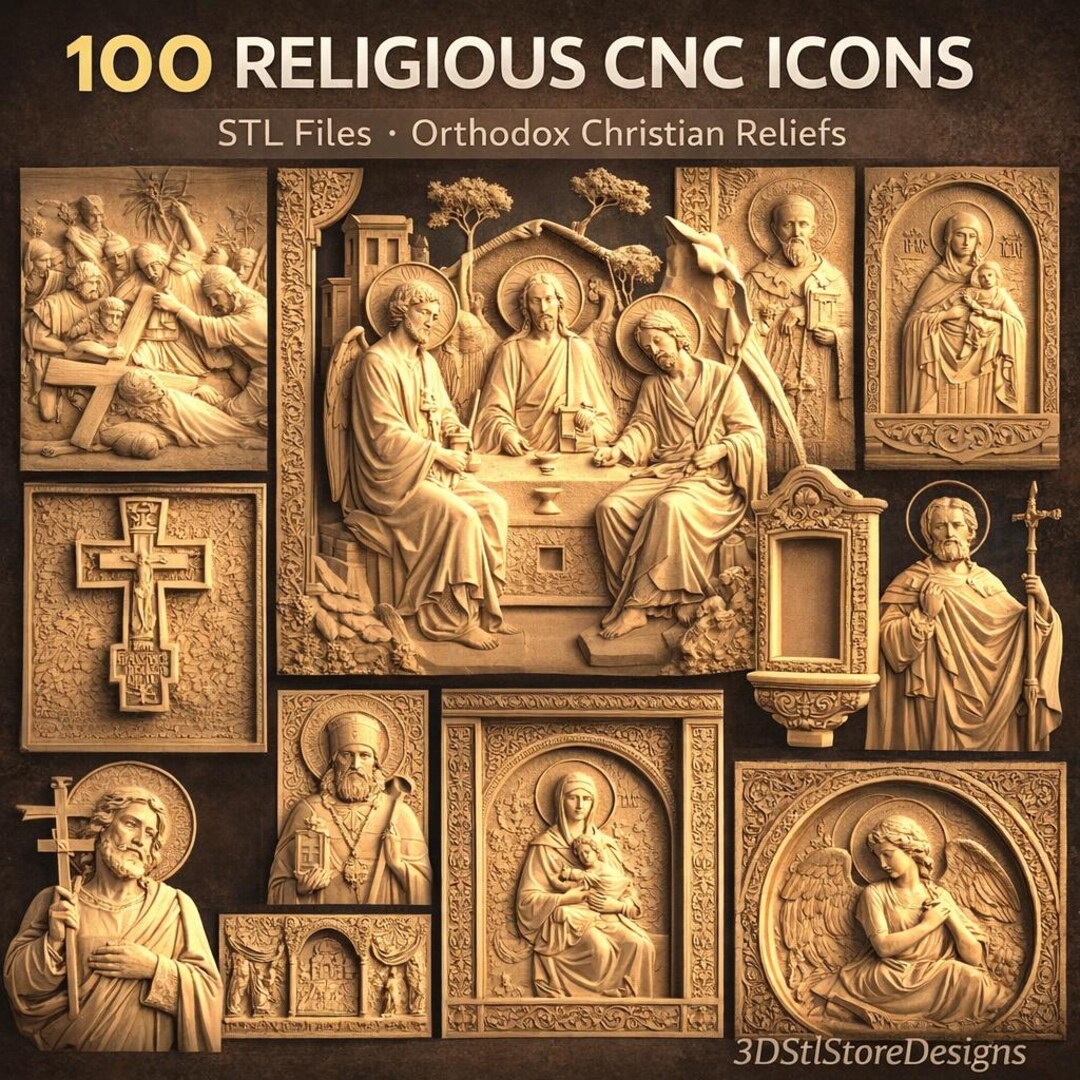 100 Religious Orthodox Icon 3D STL Models | CNC Router Carving Files ...