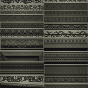 3D STL Models Baguette Borders Moldings Sills 266 Pcs Pack Deco for CNC ...