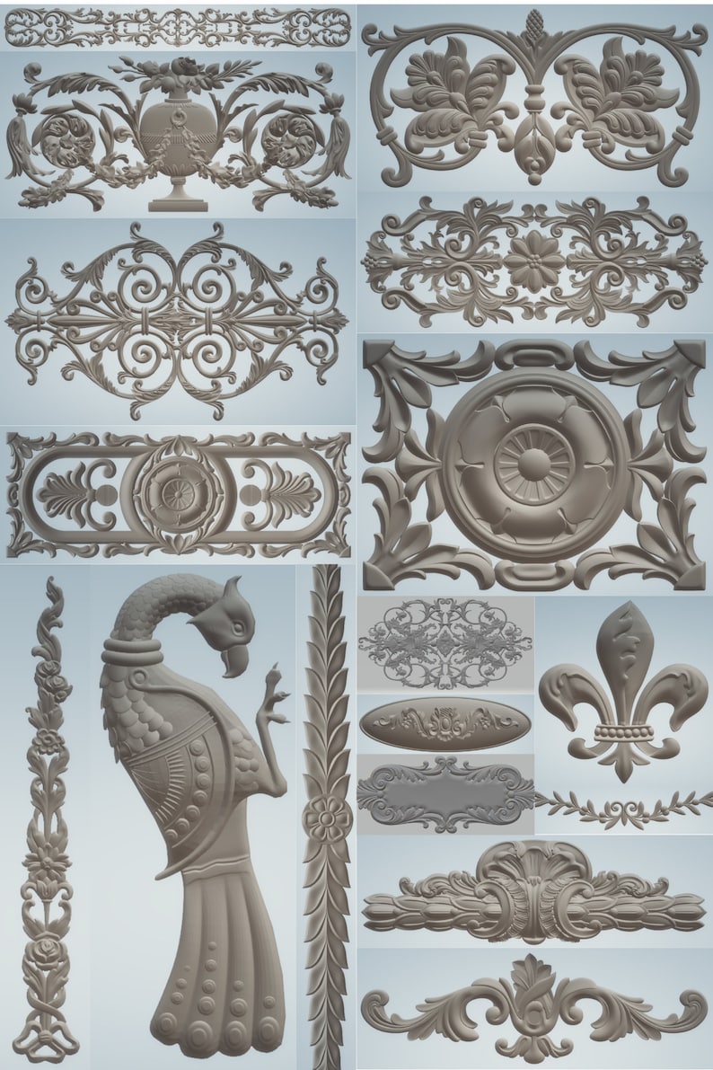 3D STL Model Ornamental Moldings, Carving Designs (digital Download) - Etsy
