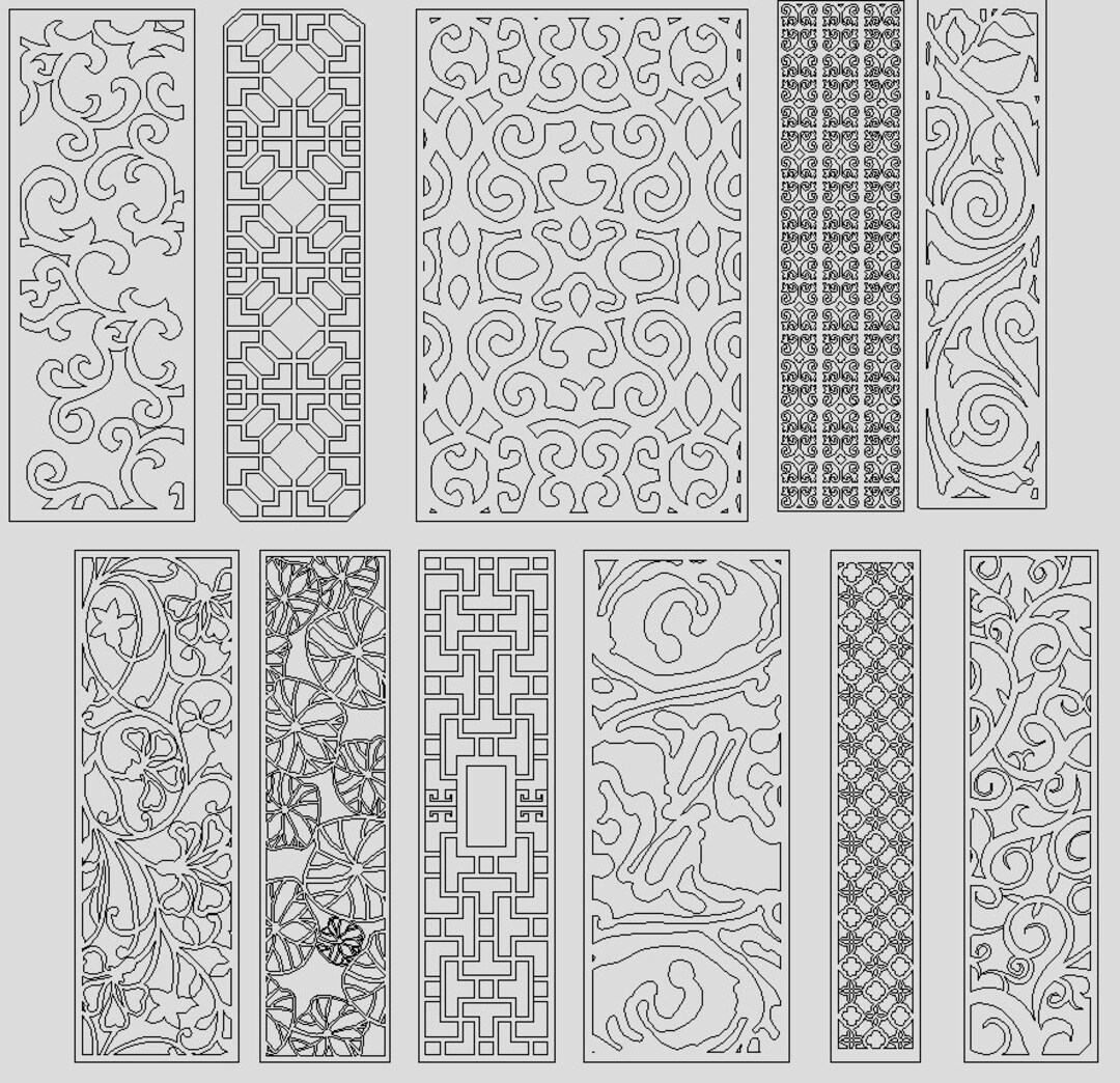 Decorative Panels and Walls DXF / EPS / SVG / Clipart/ Cut Files ...