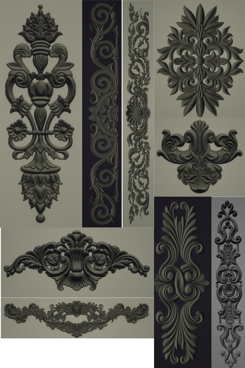 3D STL Models Moldings for Decoration 50 Pcs Router Engraver Carving ...