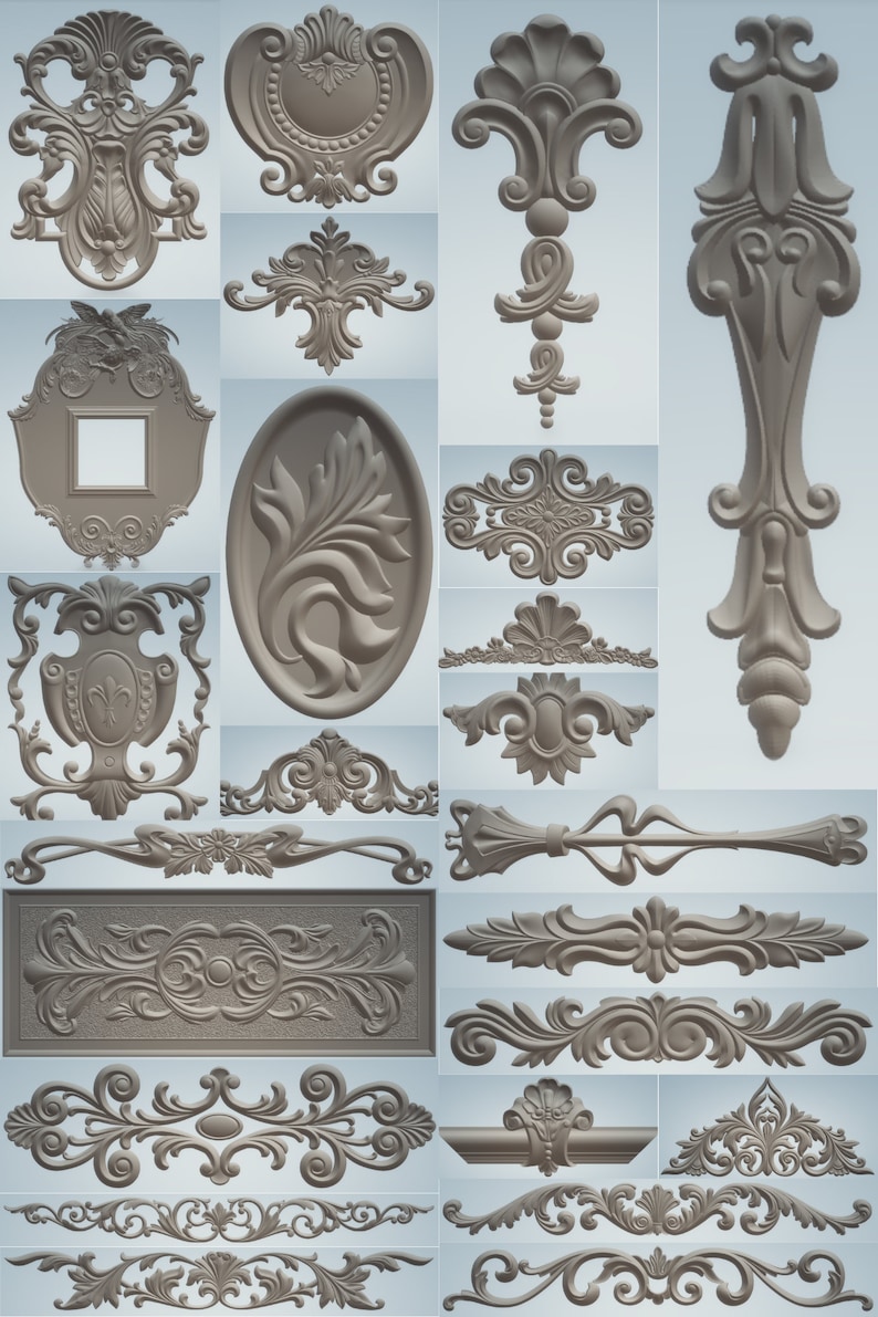 3D STL Model Ornamental Moldings, Carving Designs (digital Download) - Etsy