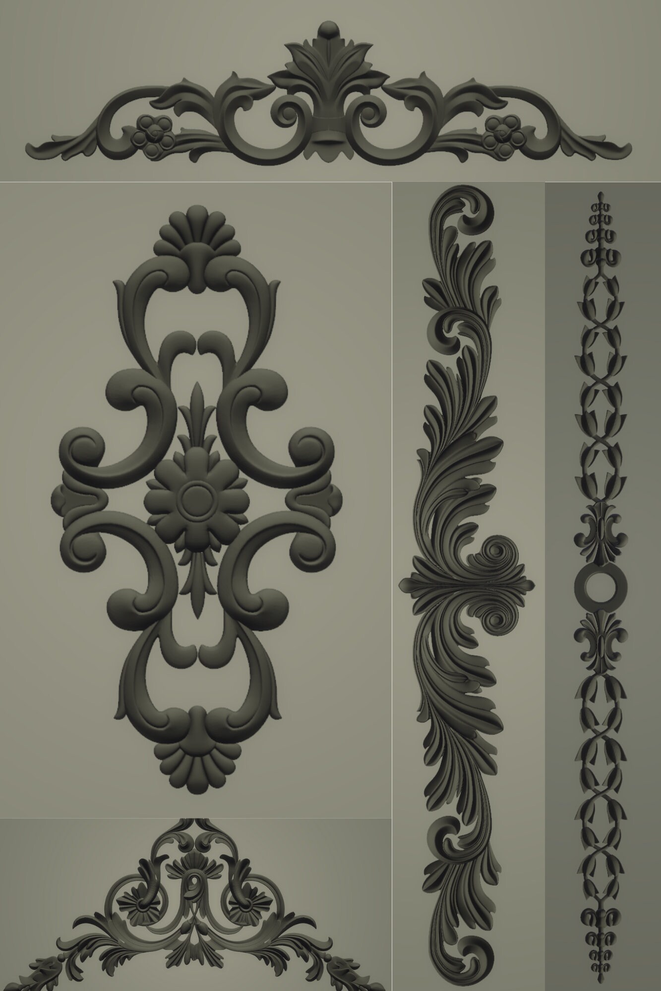 3D STL Models Moldings for Decoration 50 Pcs Router Engraver Carving ...