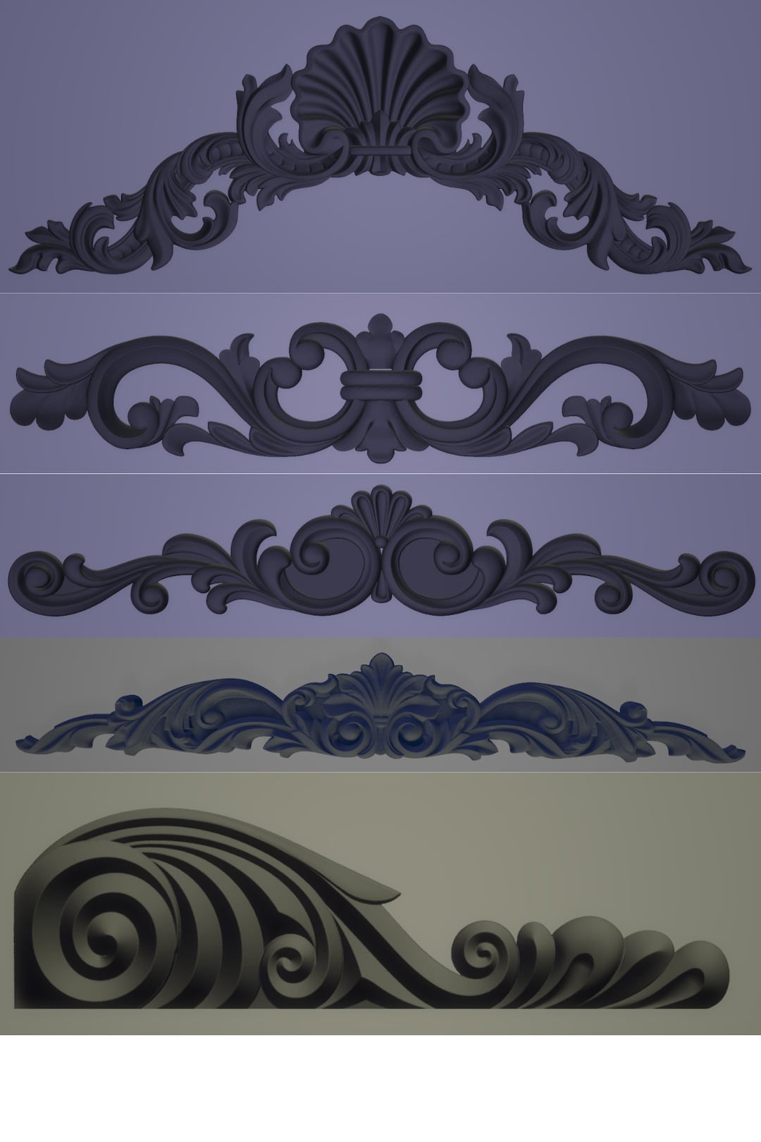 3D STL Models Moldings for Decoration 50 Pcs Router Engraver Carving ...