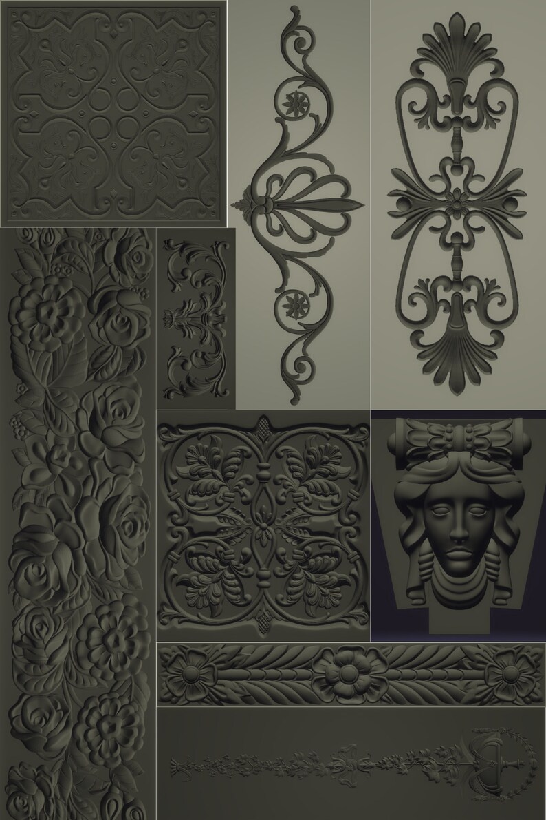 3D STL Models Moldings for Decoration 50 Pcs Router Engraver Carving ...