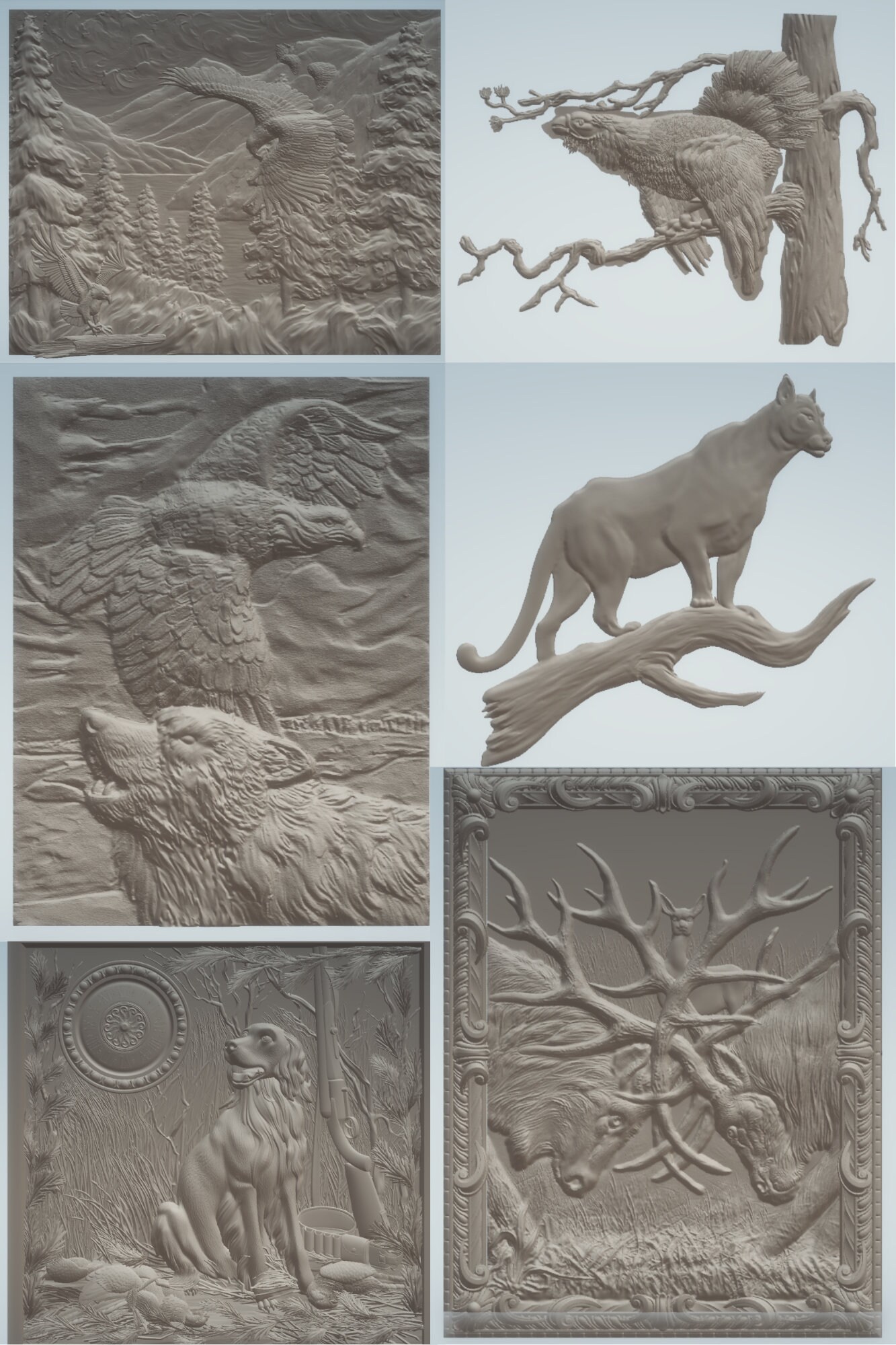 3D STL Models Fishing and Hunting Collection 130pcs Deco for CNC Router ...