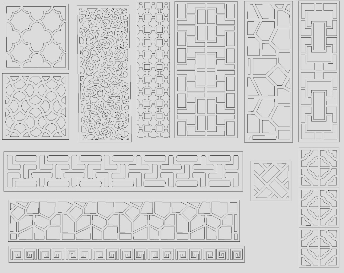 Decorative Panels and Walls DXF / EPS / SVG / Clipart/ Cut Files ...