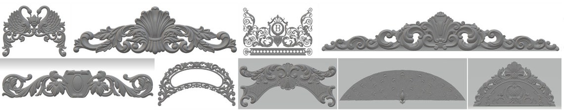 3D STL Models Decorative Crowns and Arches 57 Pcs CNC Aspire Artcam ...