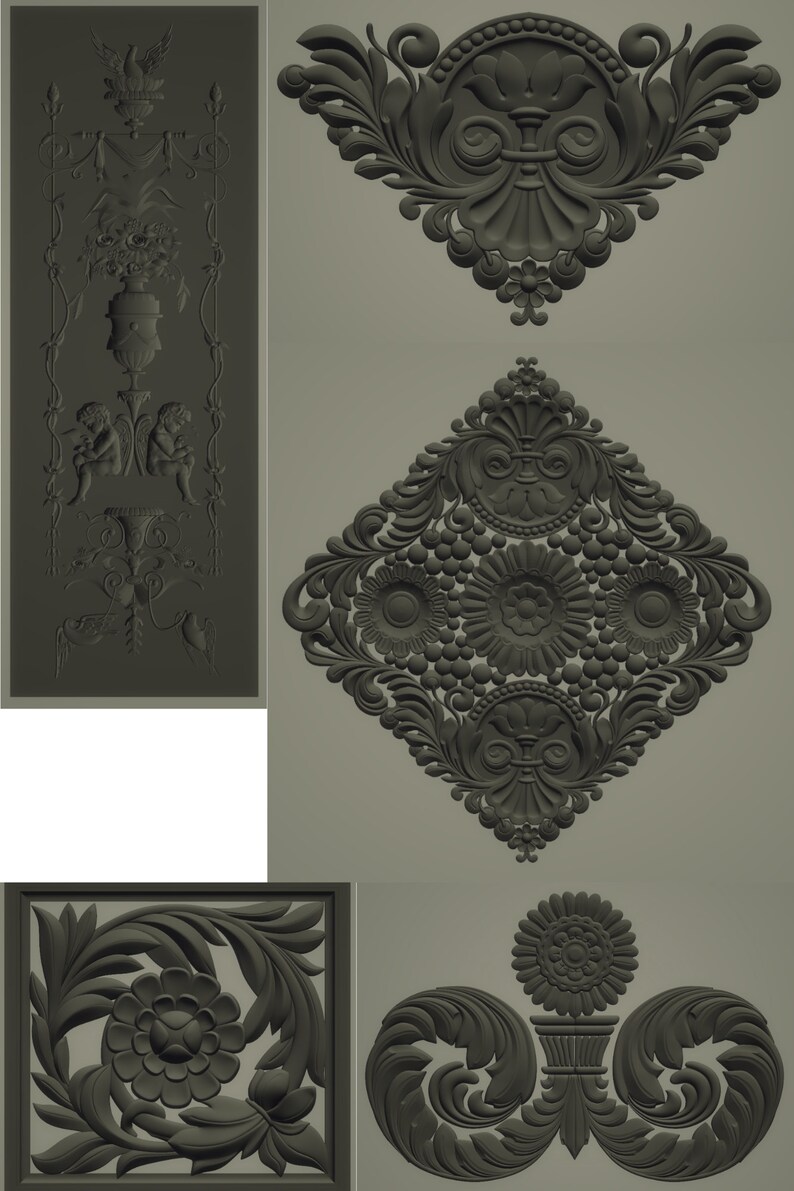 3D STL Models Moldings for Decoration 50 Pcs Router Engraver Carving ...