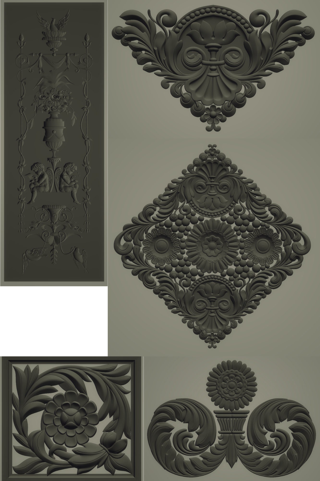 3D STL Models Moldings for Decoration 50 Pcs Router Engraver Carving ...