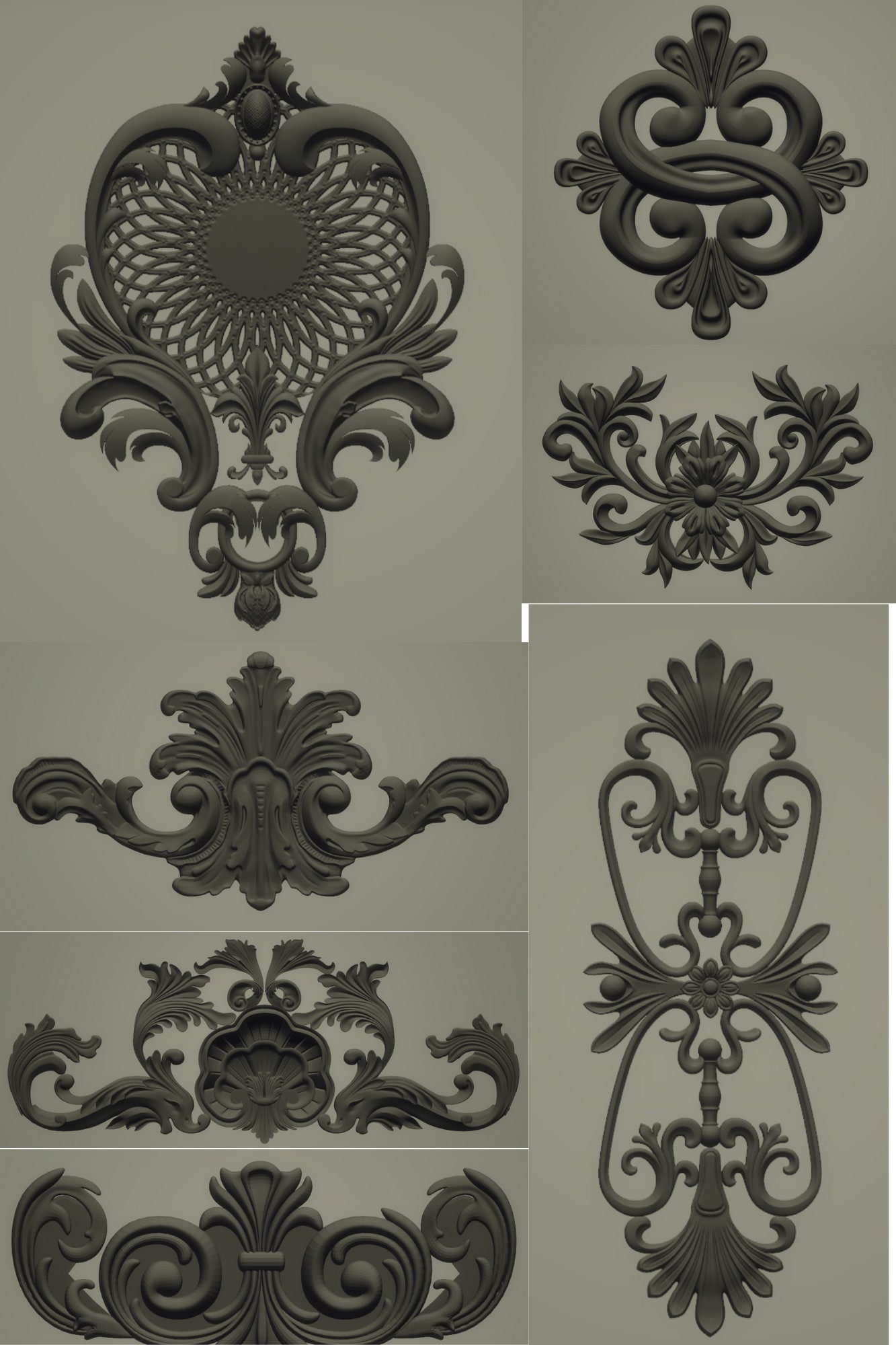 3D STL Models Moldings for Decoration 50 Pcs Router Engraver Carving ...