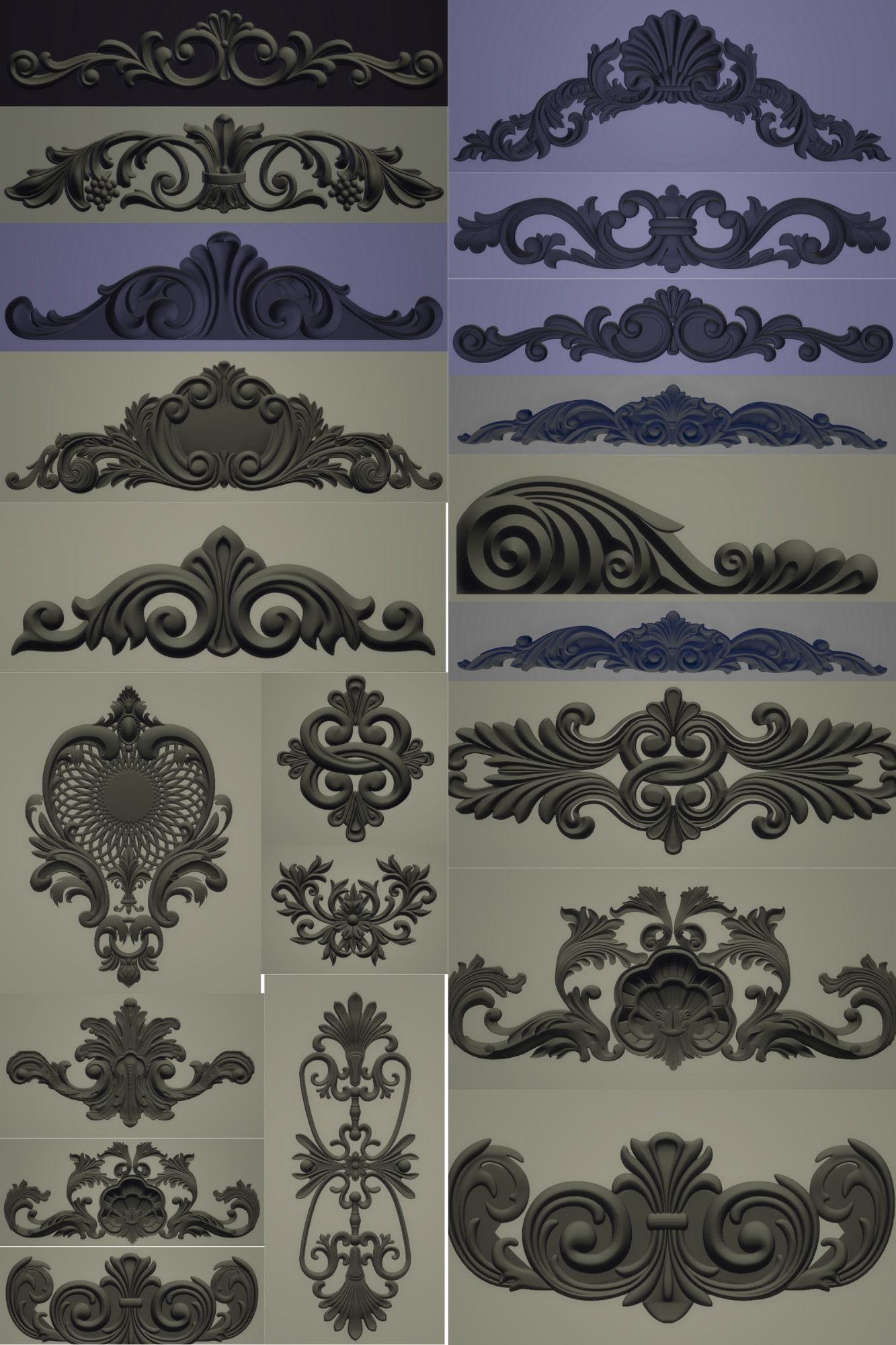 3D STL Models Moldings for Decoration 416 Pcs Router Engraver Carving ...