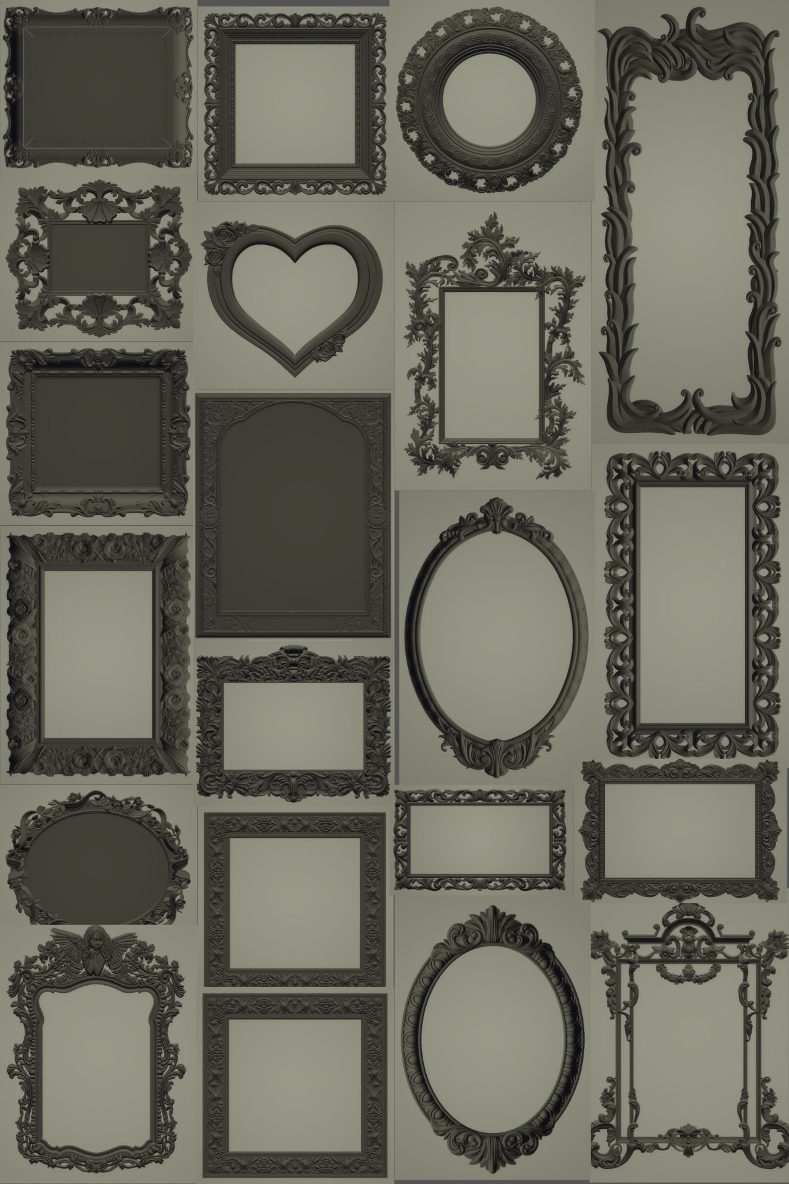 100 Unique Mirrors and Frames 3D STL Models for CNC Aspire - Etsy