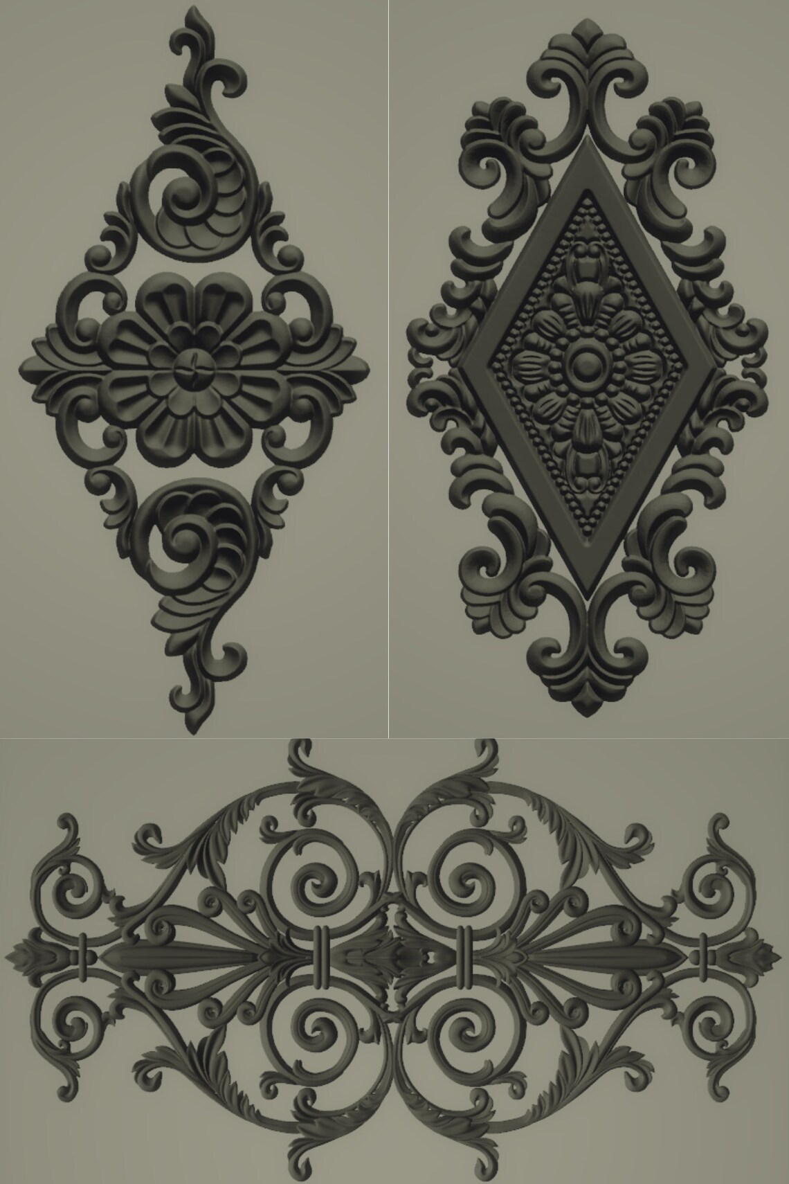 3D STL Models Moldings for Decoration 50 Pcs Router Engraver Carving ...