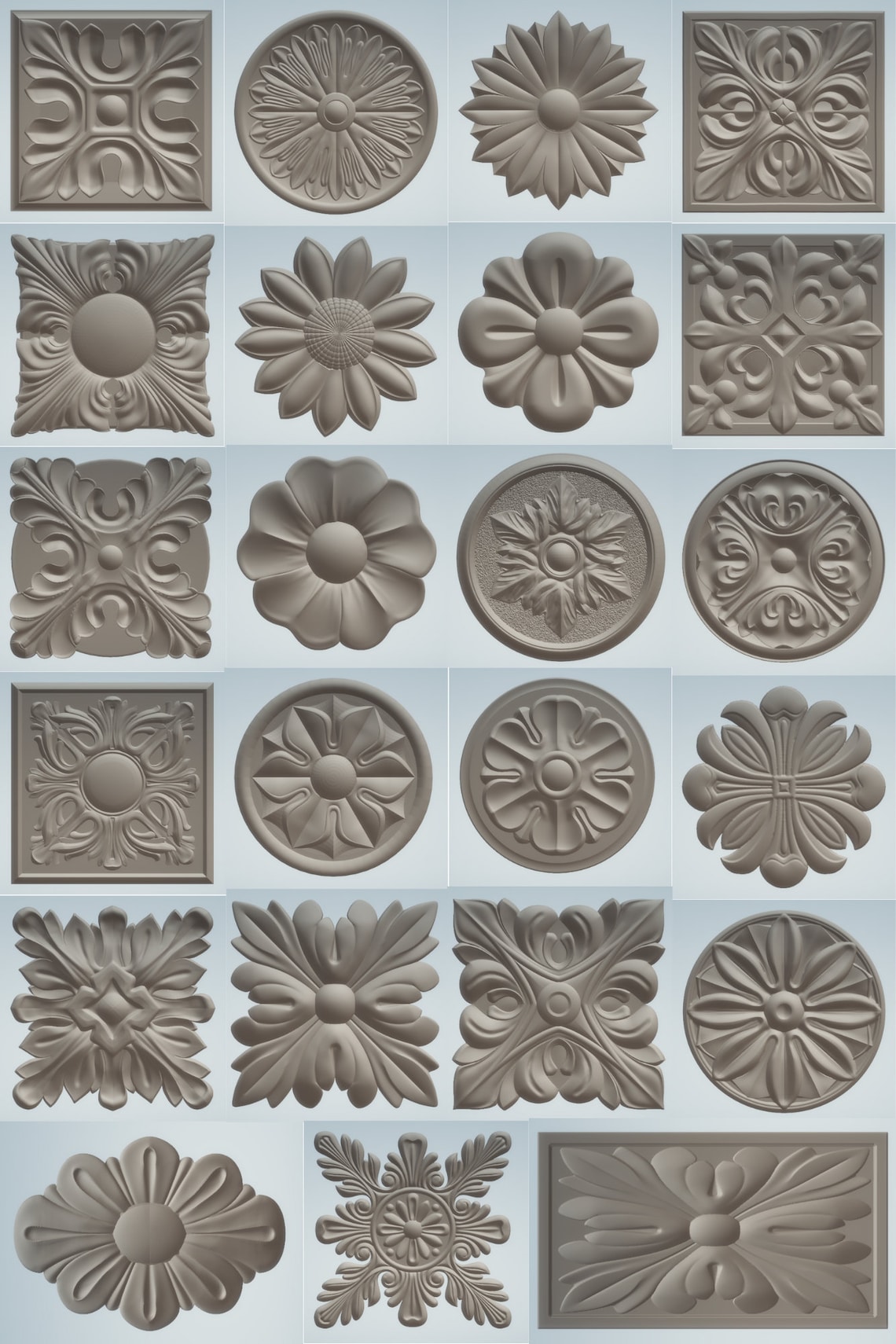 3D STL Model Beautiful Flowers Collection 91 Pcs for CNC Router ...