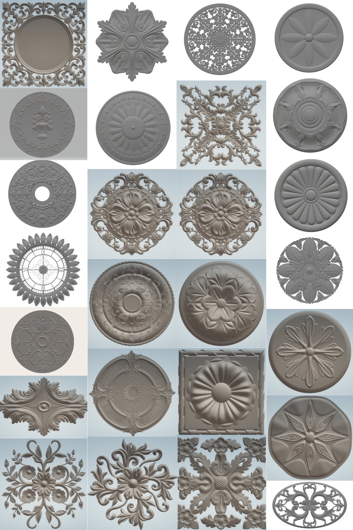 3D STL Models Decorative Sockets STL File Exquisite Gypsum Stucco ...