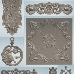 3D STL Models Moldings for Decoration 100 Pcs Router Engraver Carving ...