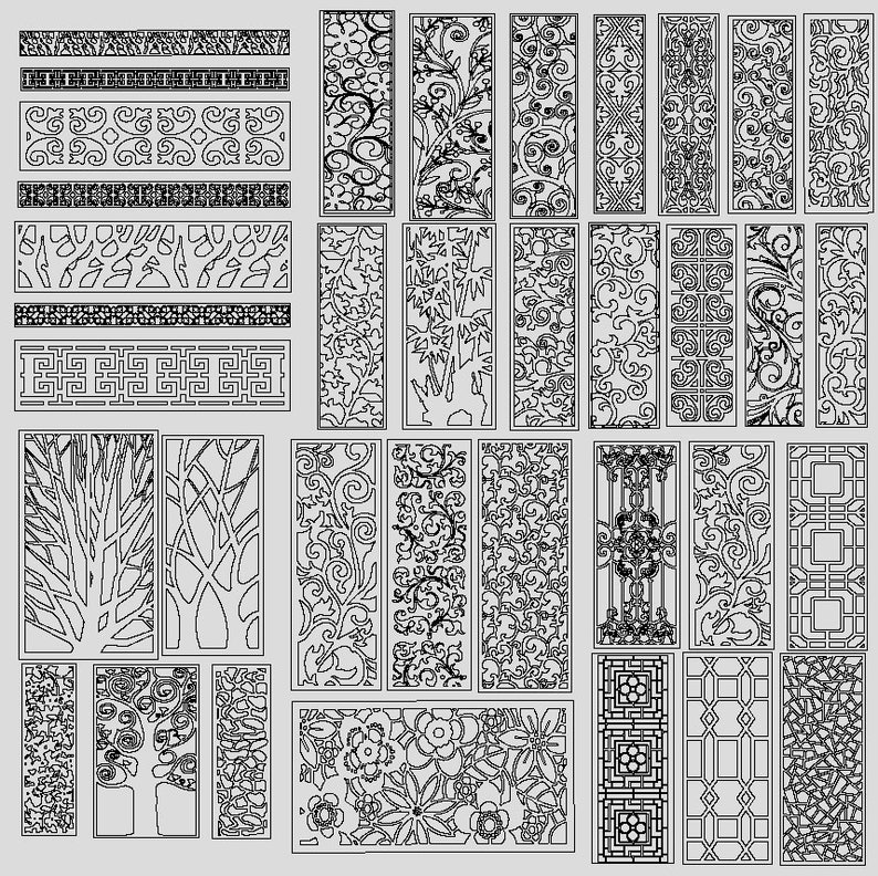 Decorative Panels and Walls DXF / EPS / SVG / Clipart/ Cut Files ...