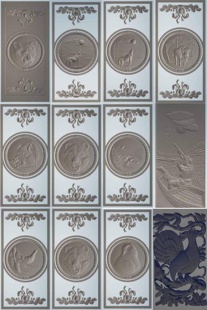 3D STL Models Fishing and Hunting Collection 130pcs Deco for CNC Router ...