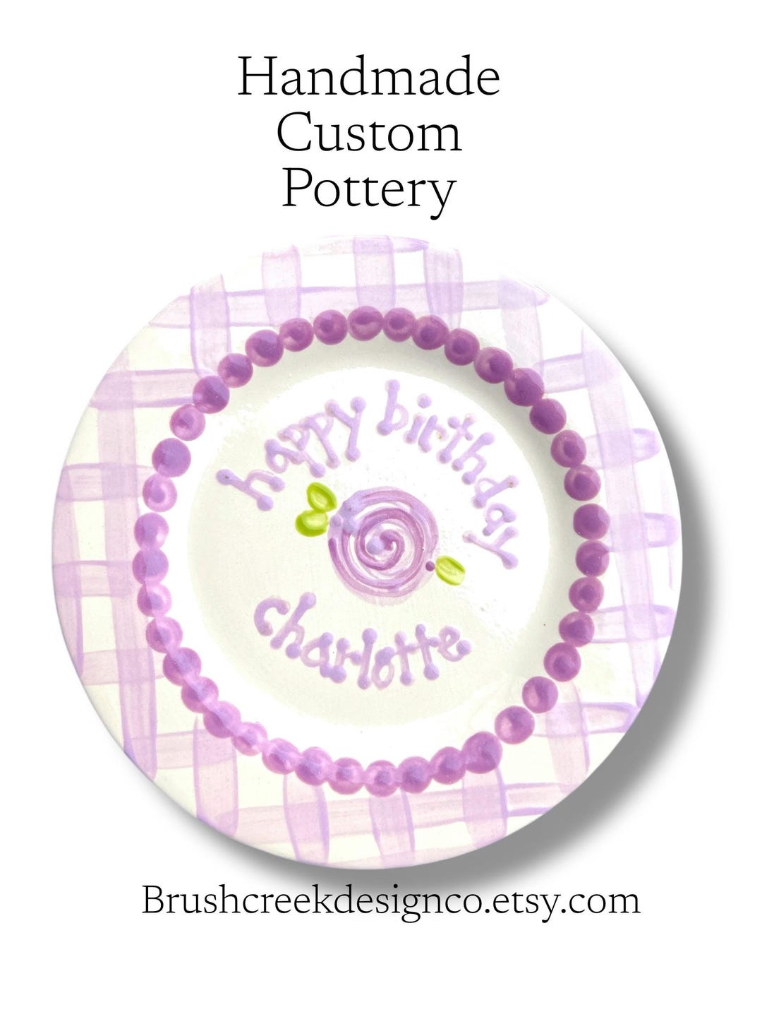 Preppy Gingham Check Baby Birthday Plate First Party Smash Plate ...
