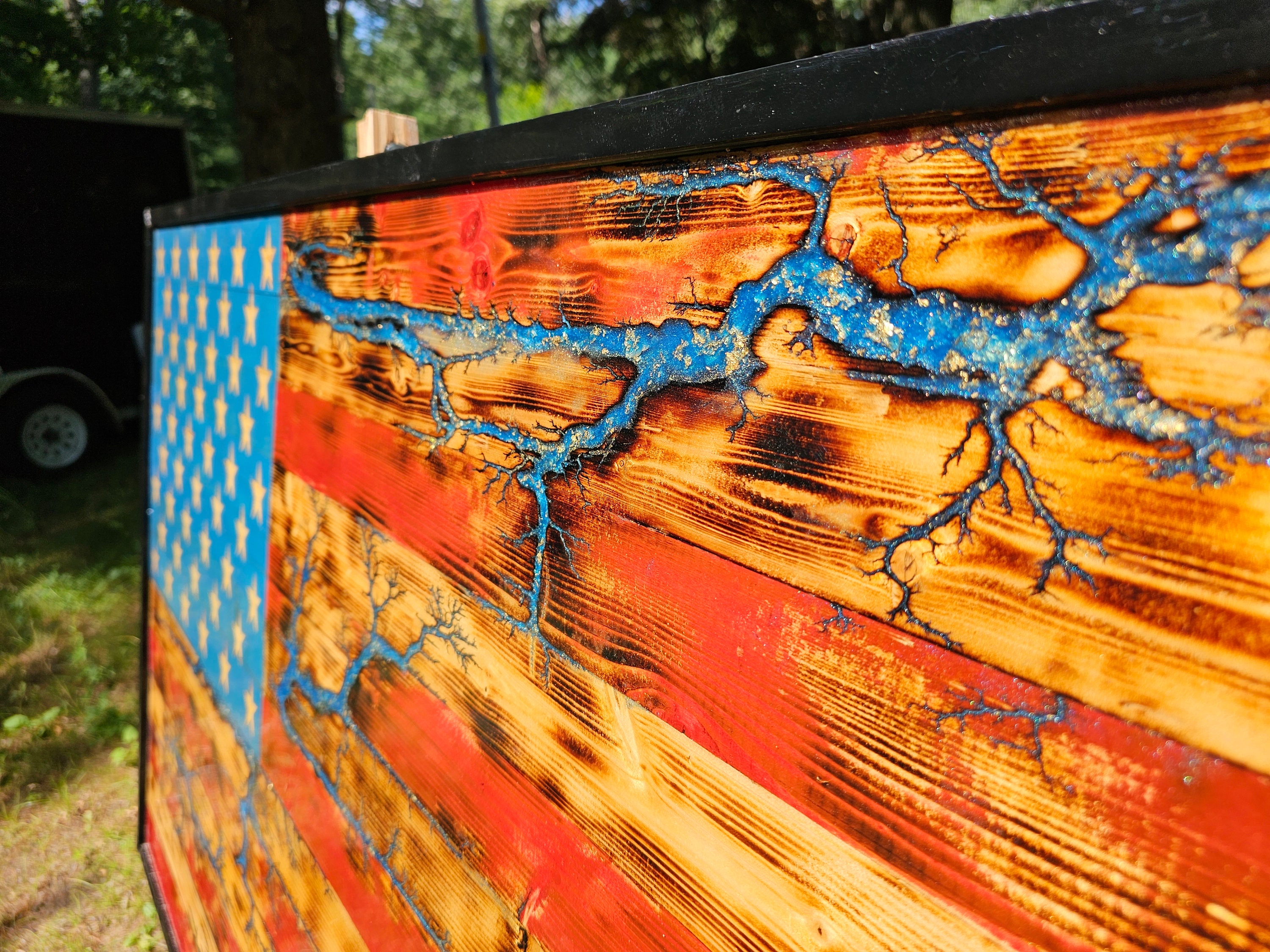 XL American Flag With Lightning - Etsy