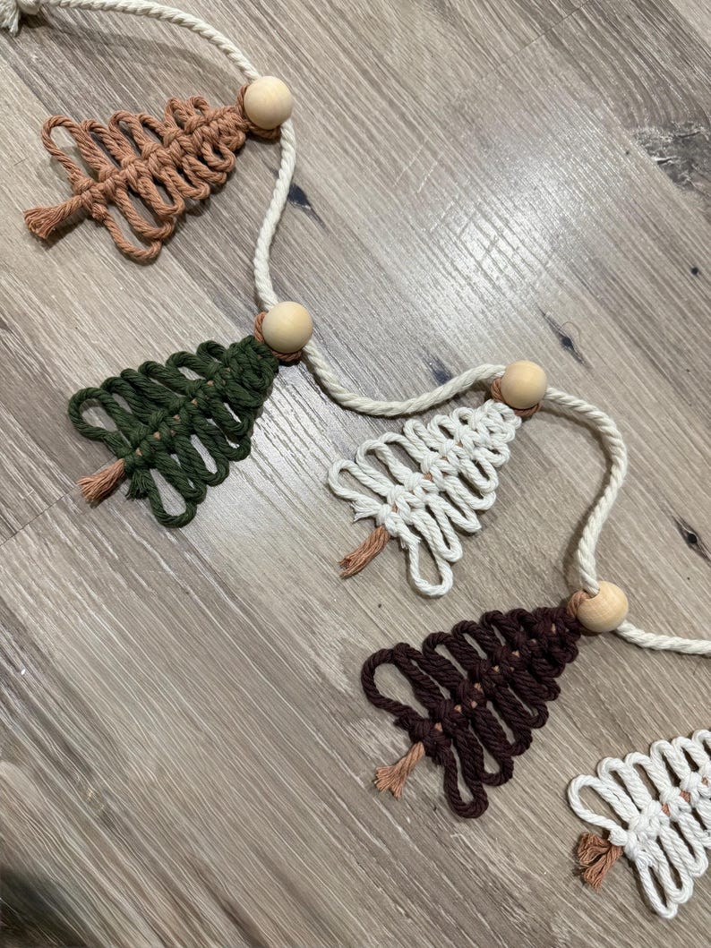 Macrame Christmas Tree Garland - Etsy