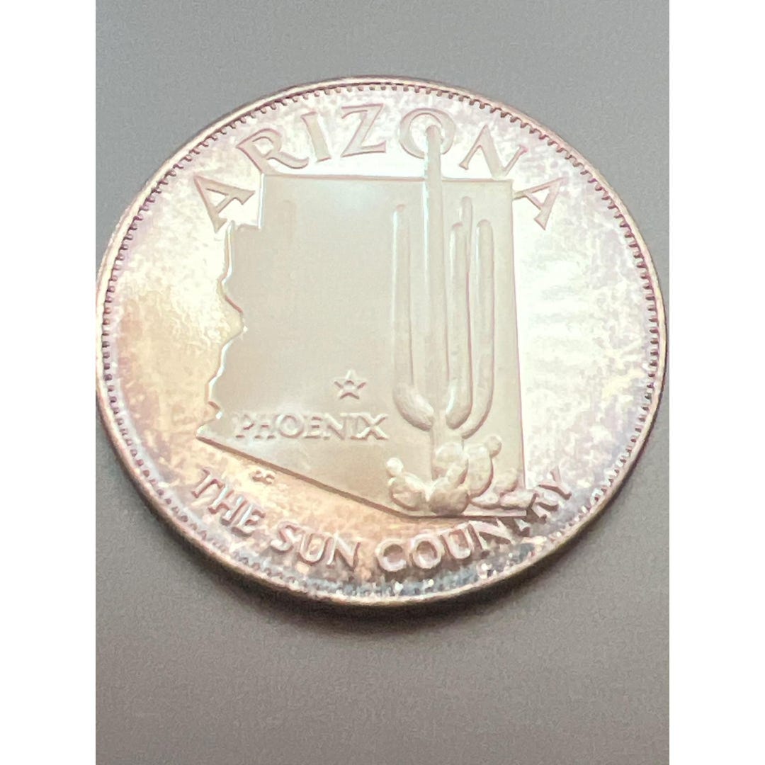 Franklin Mint State of Union Sterling Silver Coin Arizona Sun ...